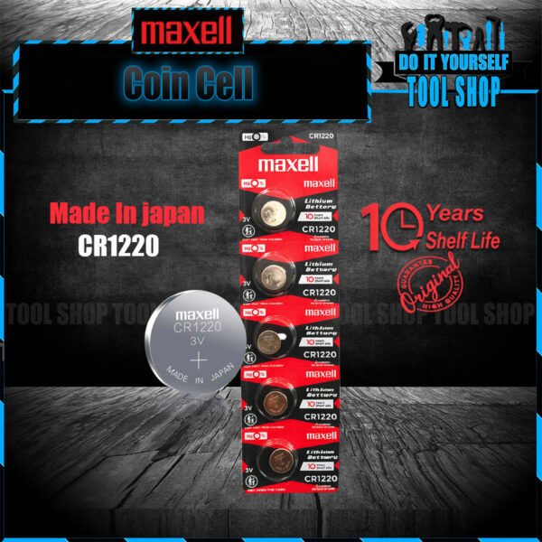 Maxell 5 Pcs CR1220 3V Lithium (Made in Japan) in pakistan