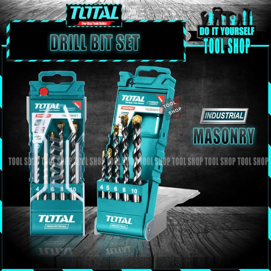 Total Industrial 5 Pcs Masonry Drill Bit Set total tool pakistan